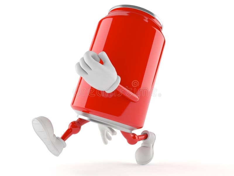 Soda can character running stock illustration. Illustration of space ...