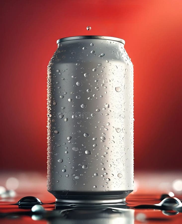 A Soda Can with Drops of Water on it. Stock Illustration - Illustration ...