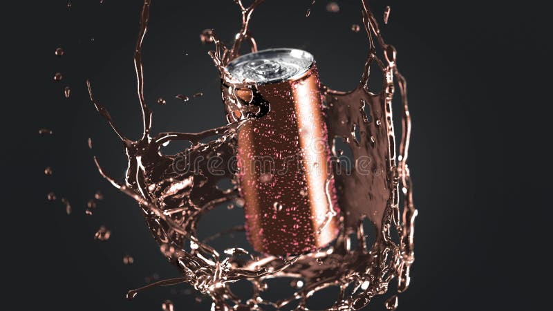 Soda Can Falling Water Splash Slow Motion, Depth of Field Stock Video ...