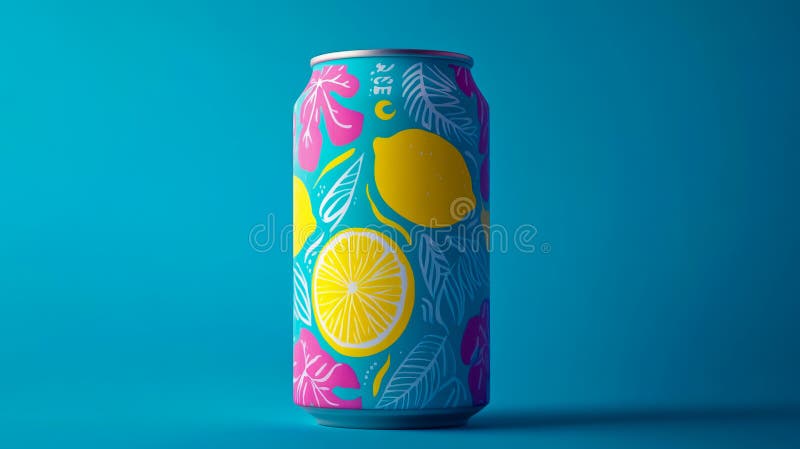 Soda Can Featuring Lemonade for Modern Motion Design Stock Illustration ...