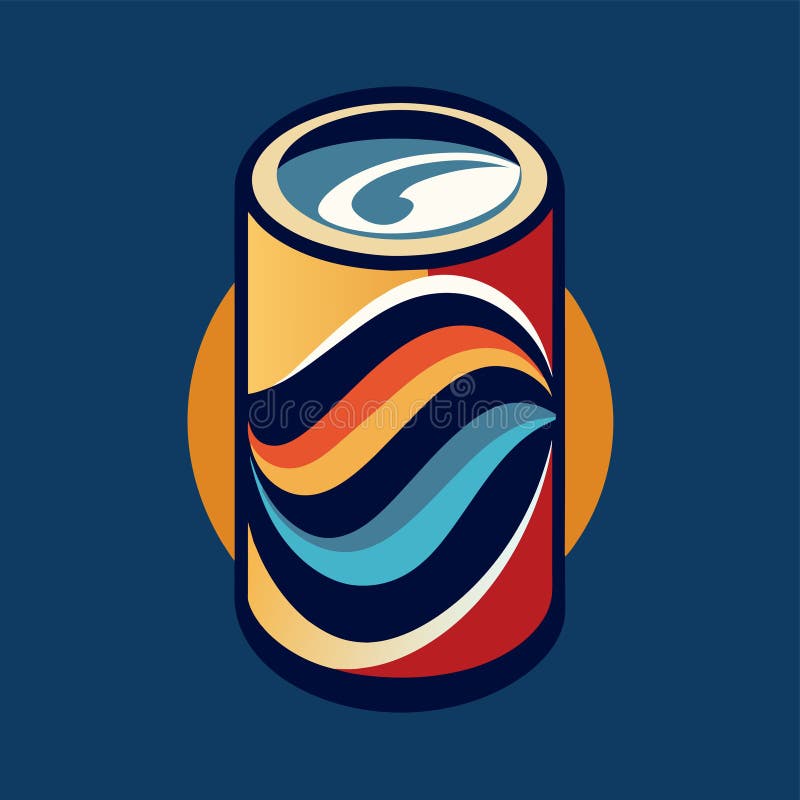 A Soda Can Featuring Waves Design on Its Surface, Creating a Unique and ...
