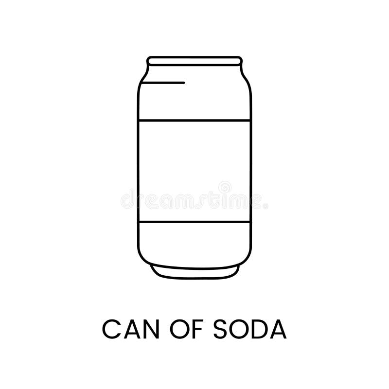 Soda Can Line Icon in Vector, Drink Illustration. Stock Vector ...