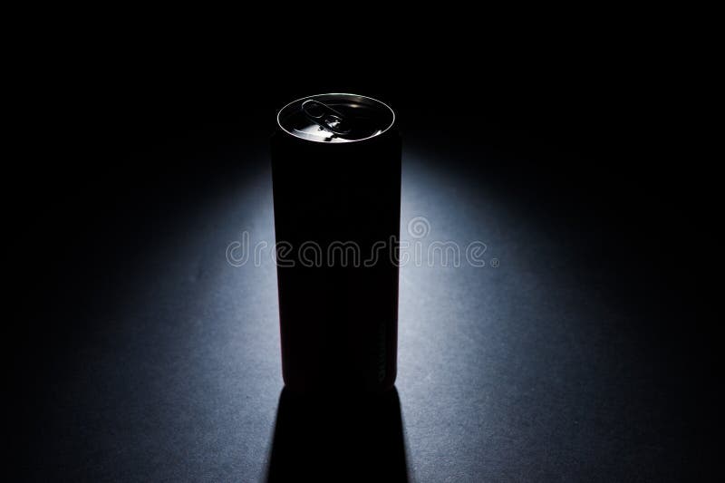 Soda Can in Low-key Lighting with Spotlight.. Stock Photo - Image of ...