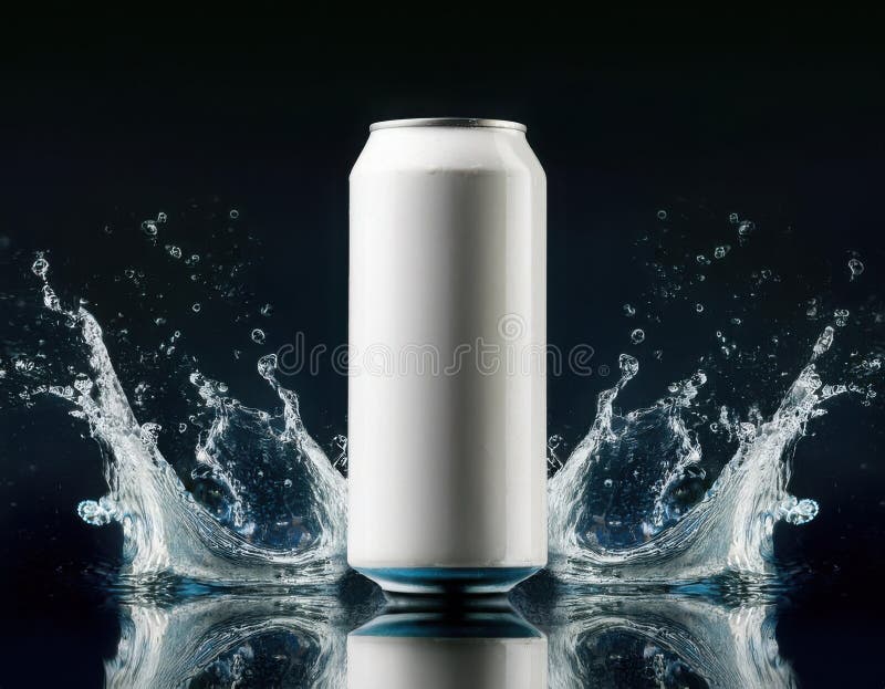 Soda Can with a Perfectly Balanced Water Explosion Stock Image - Image ...