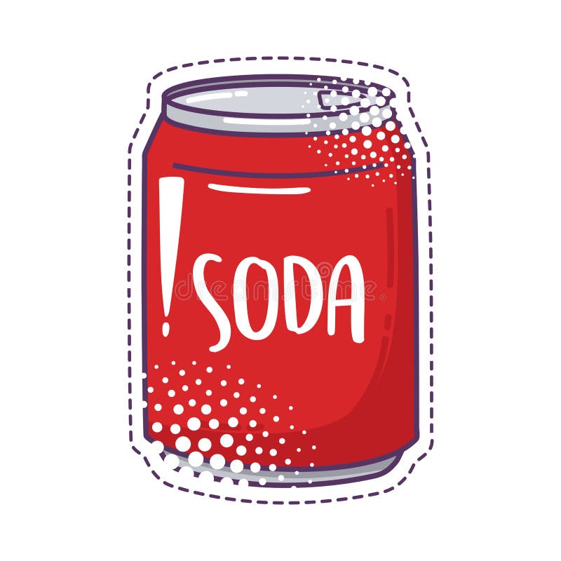 Soda Can Pop Art Element Sticker Icon Isolated Design Stock Vector ...