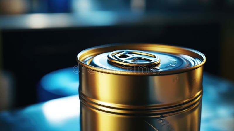 A Soda Can Sitting on a Table Stock Photo - Image of soda, packaging ...