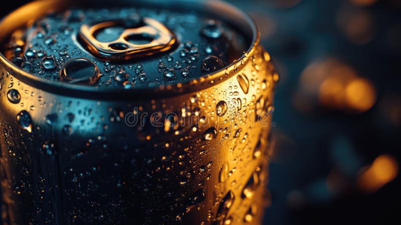 A Soda Can Sitting on Top of a Table Stock Image - Image of kitchen ...