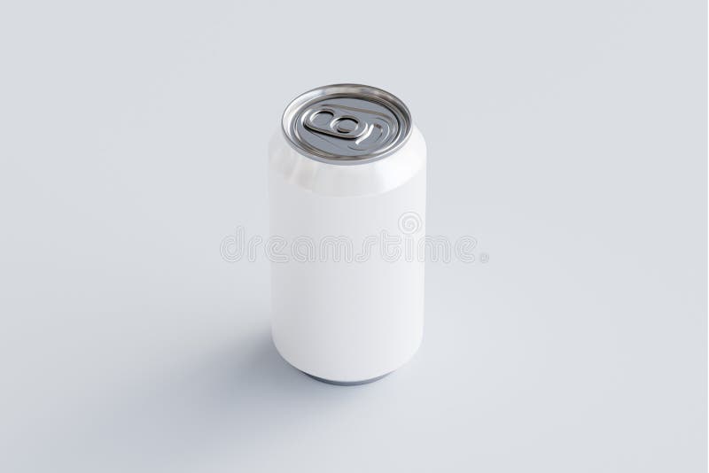 Soda Can on White Background, Isolated 3D Rendering, Cylindrical ...