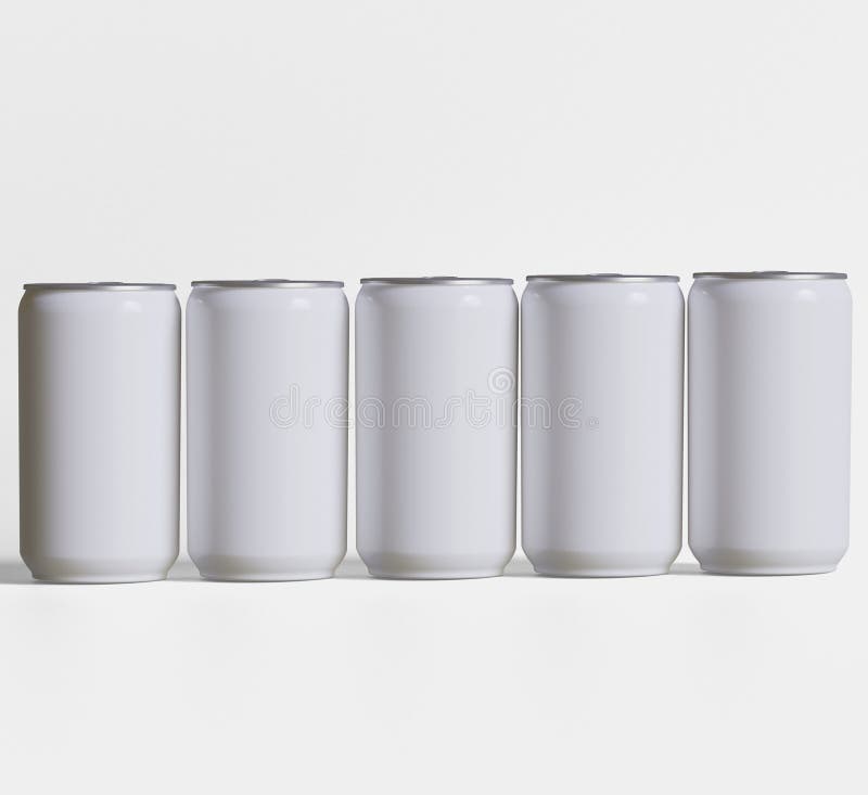 Soda Can White Color and Realistic Texture Stock Illustration ...