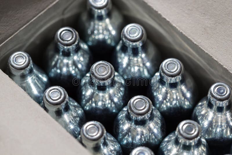 Soda chargers stock image. Image of print, silver, metal - 33565001