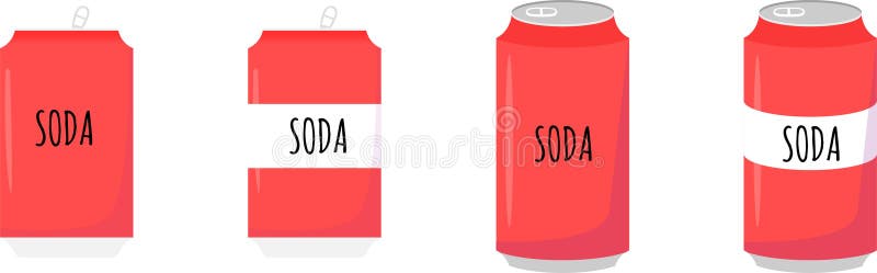 Soda Cola Can Red Color Fresh Drink Soft Drink Stock Vector ...