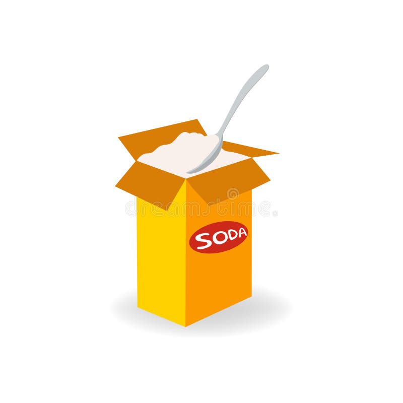 Soda in a Craft Paper Bag and Spoon, Baking Ingredient Stock Vector ...