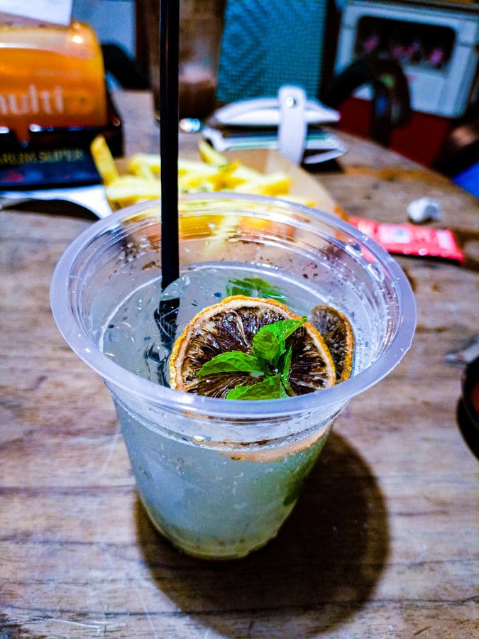 Soda Drink with Dried Lemon on Top Stock Image - Image of give, lemon ...