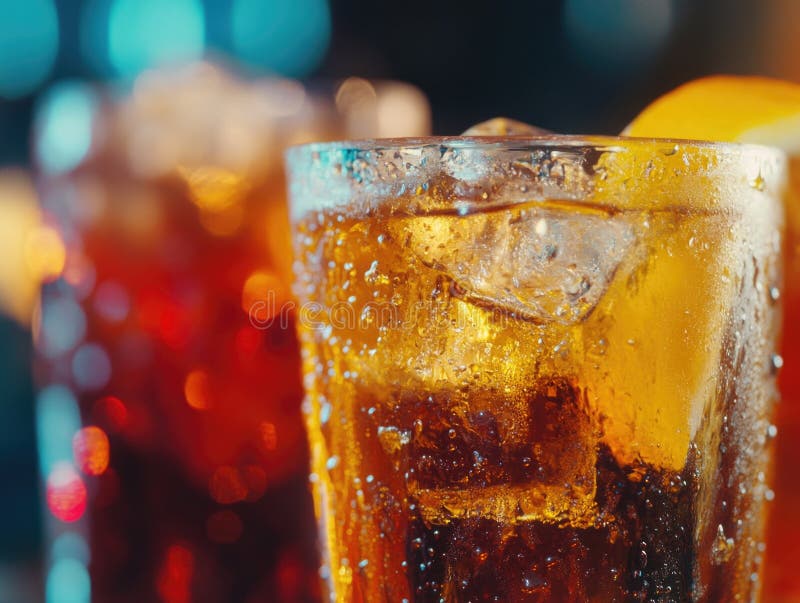 Soda Drinks in Ice stock photo. Image of casual, generated - 361995862