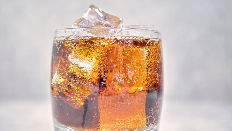Soda in a Glass with Ice, Close-up Stock Photo - Image of drink, bubble ...