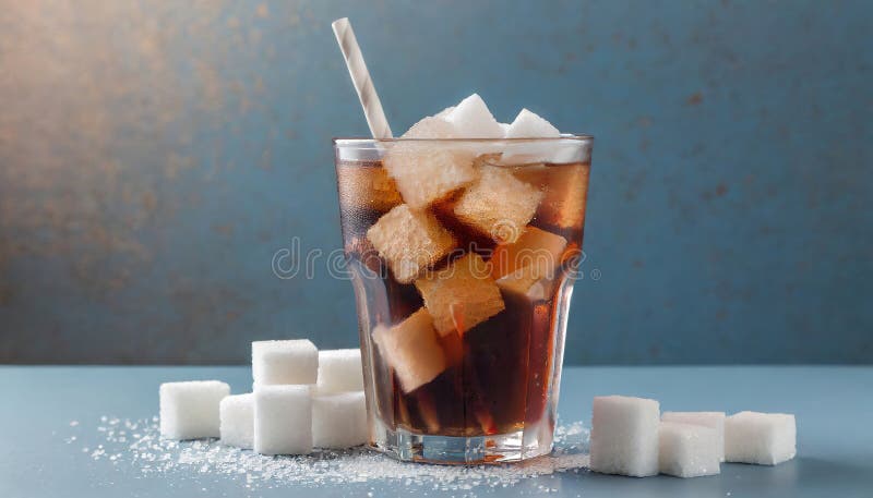 Soda Ice and Sugar Cubes on the Side Stock Illustration - Illustration ...