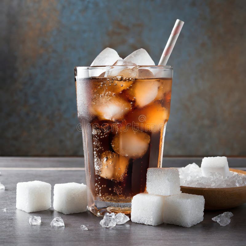 Soda Ice and Sugar Cubes on the Side Stock Illustration - Illustration ...
