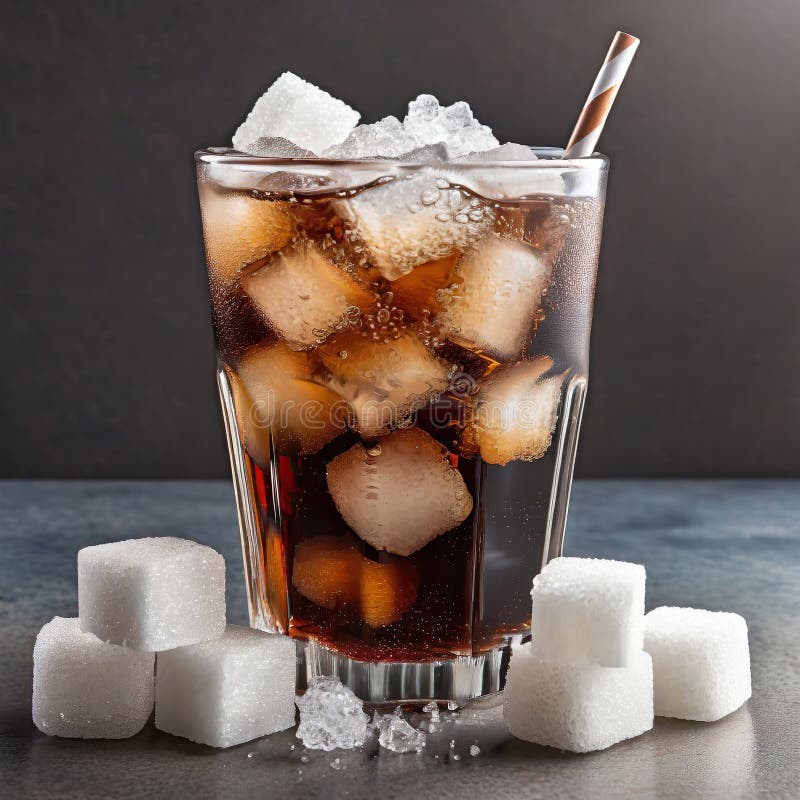 Soda Ice and Sugar Cubes on the Side Stock Illustration - Illustration ...