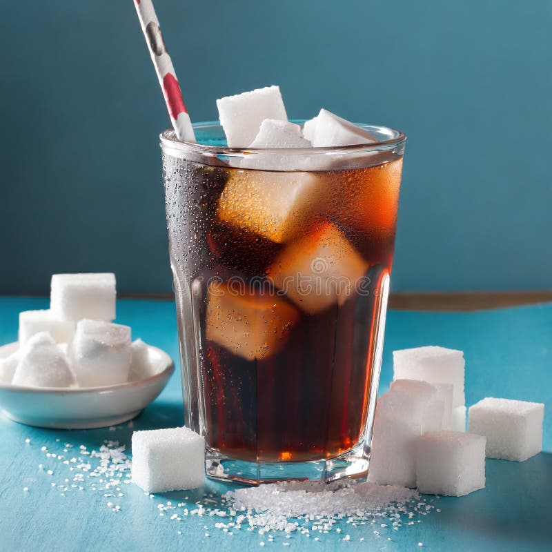 Soda Ice and Sugar Cubes on the Side Stock Illustration - Illustration ...