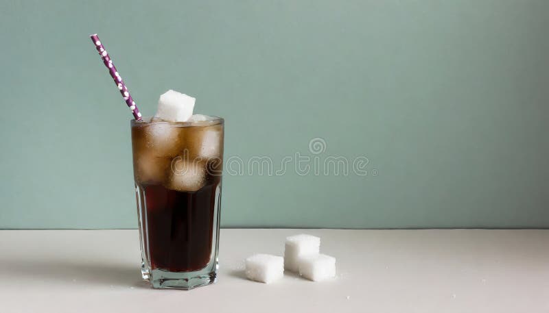 Soda Ice and Sugar Cubes on the Side Stock Illustration - Illustration ...