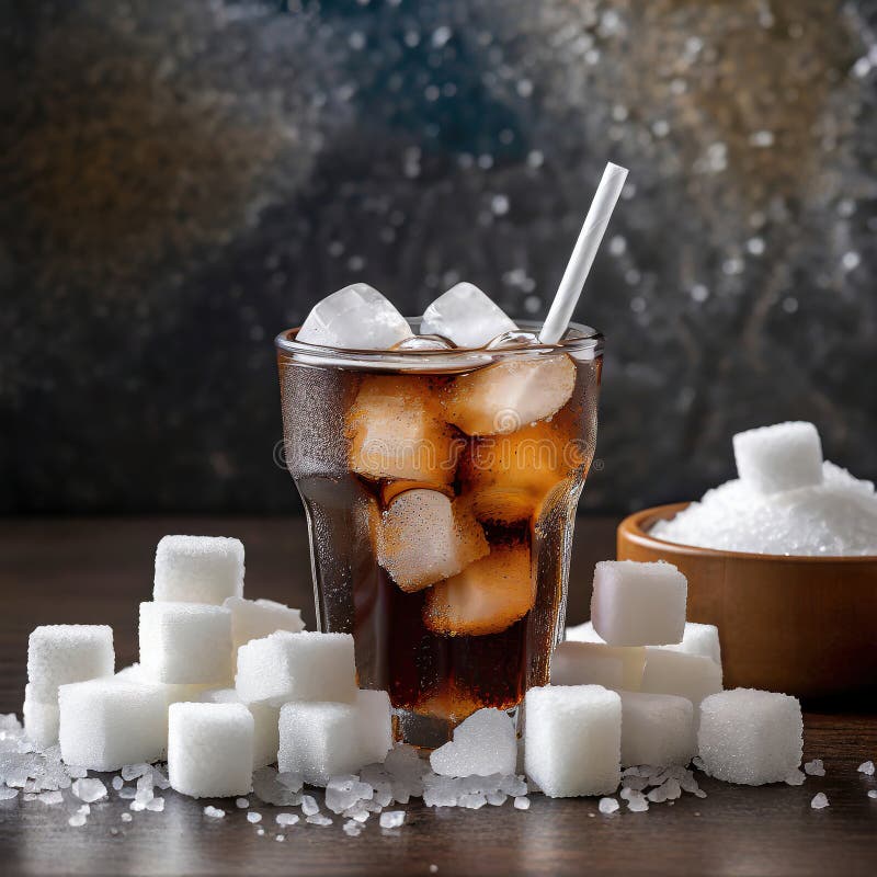 Soda Ice and Sugar Cubes on the Side Stock Illustration - Illustration ...
