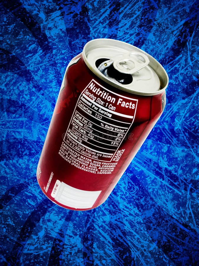 Soda Can Calories Chart stock photo. Image of sugar, caffeine - 30550