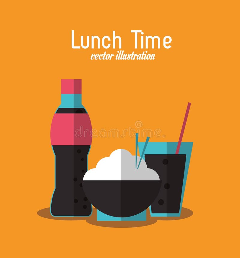 Soda Rice Coke Lunch Time Menu Icon, Vector Stock Vector - Illustration ...