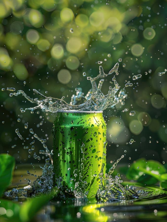 Soda with splash stock photo. Image of container, refreshment - 374723122