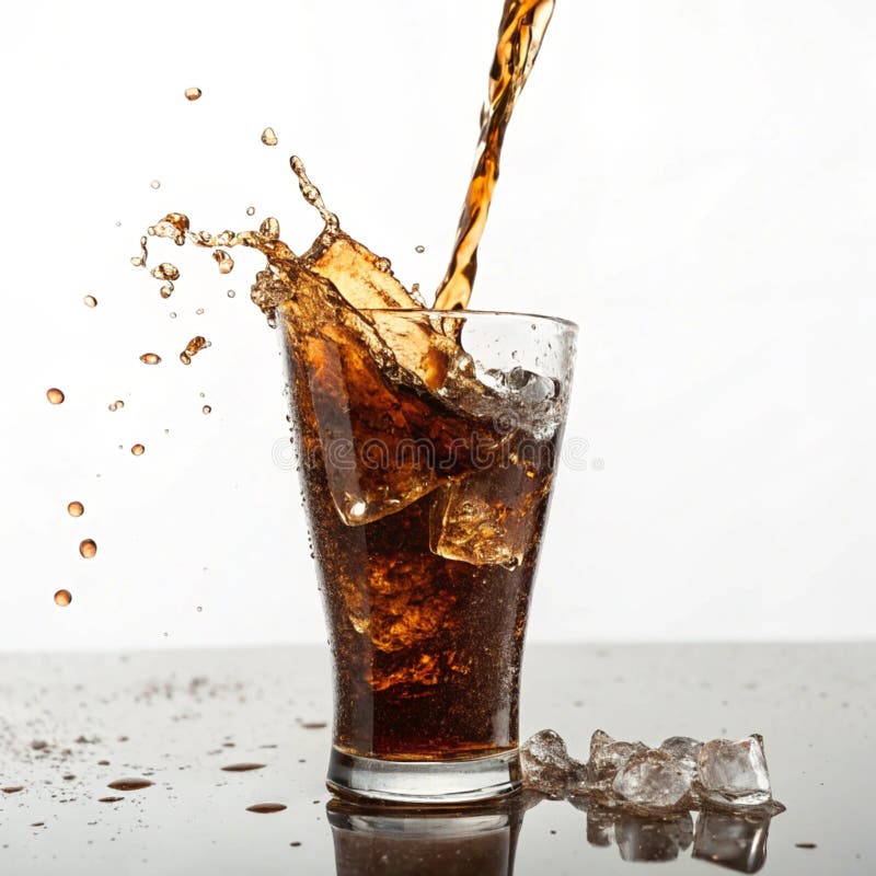 Soda Splashing Out of a Glass Isolated on White Background Stock ...