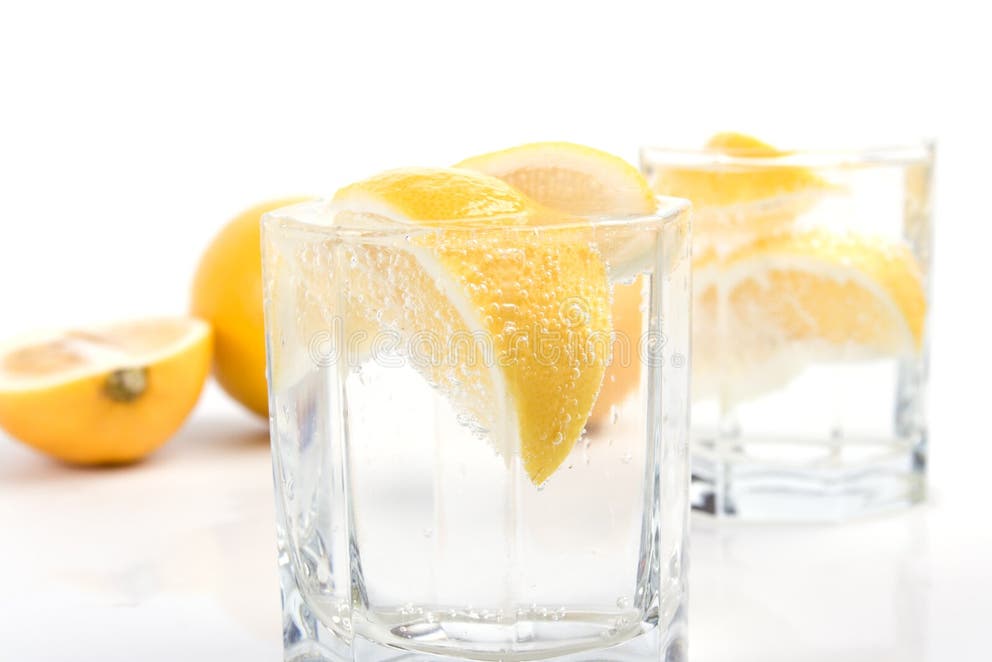 Soda water and lemon stock image. Image of splatter, isolated - 16413739