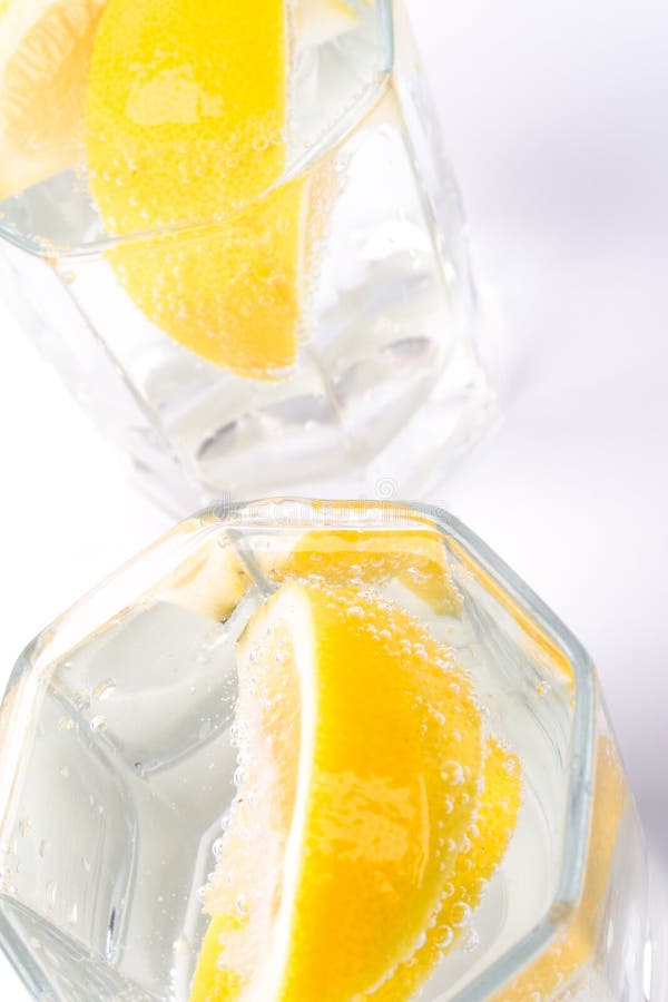 Soda water and lemon stock image. Image of splatter, isolated - 16413739