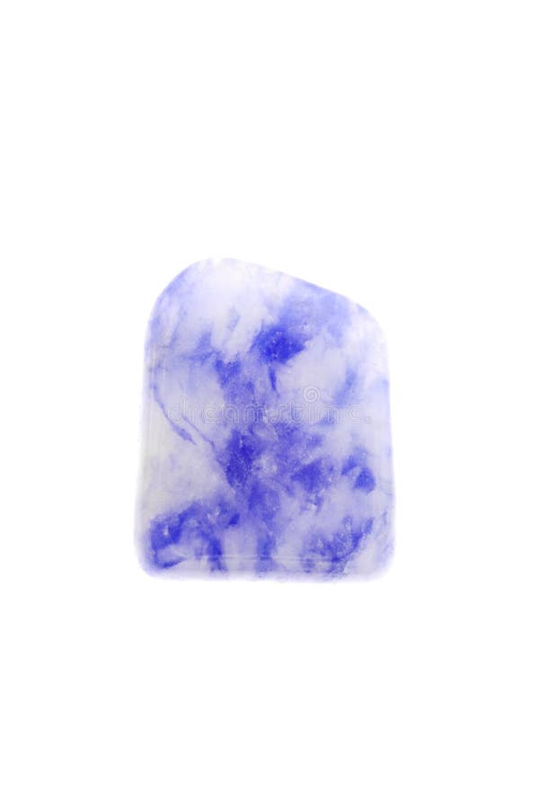 Sodalite Stone Texture on White Light Isolated Background. Macro ...