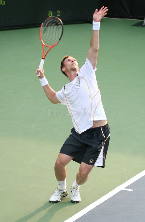 Soderling: Tennis Player Serve Editorial Image - Image of serving ...