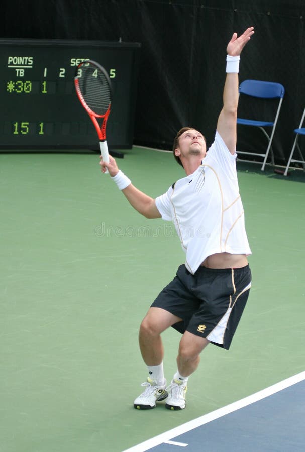 Soderling: Tennis Player Serve Editorial Image - Image of serving ...
