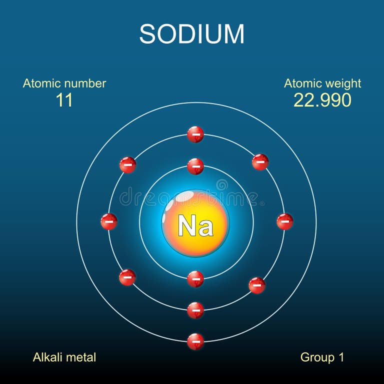 Sodium Atom Structure. Bohr Model of Atom Stock Vector - Illustration ...