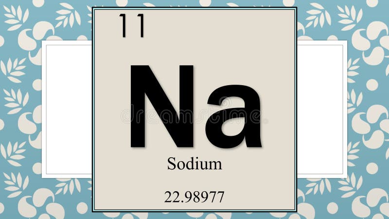 Sodium Chemical Element Symbol on Blue Leaf Background Stock ...
