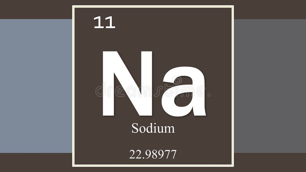 Sodium Chemical Element Symbol on Blue and Gray Solid Background Stock ...