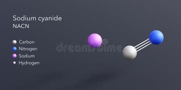 Sodium Cyanide Molecule 3d Rendering, Flat Molecular Structure with ...