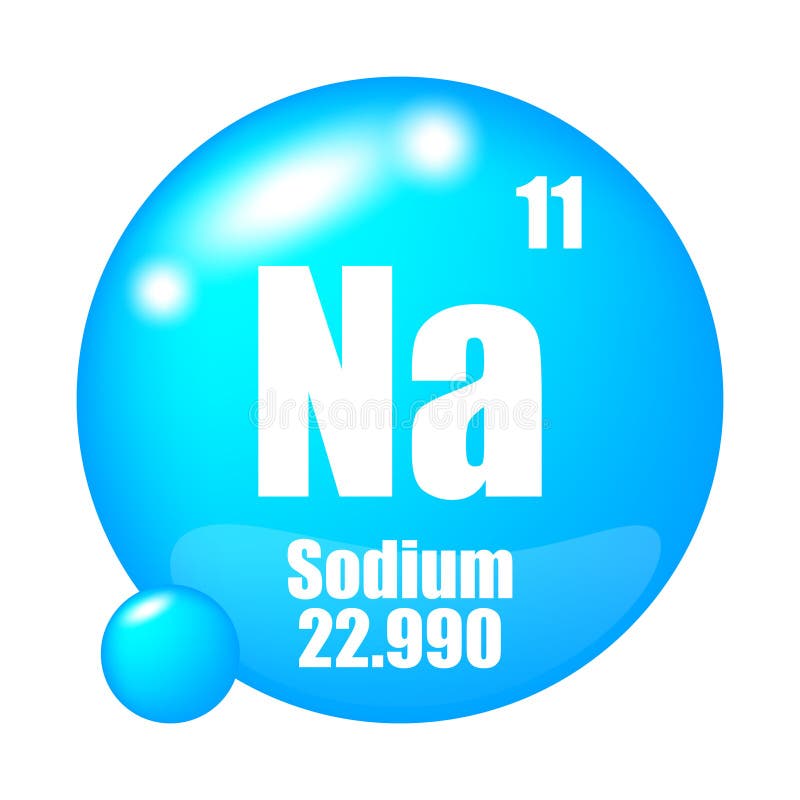 Sodium Element Icon. Atomic Number 11. Atomic Mass 22.990. Blue ...