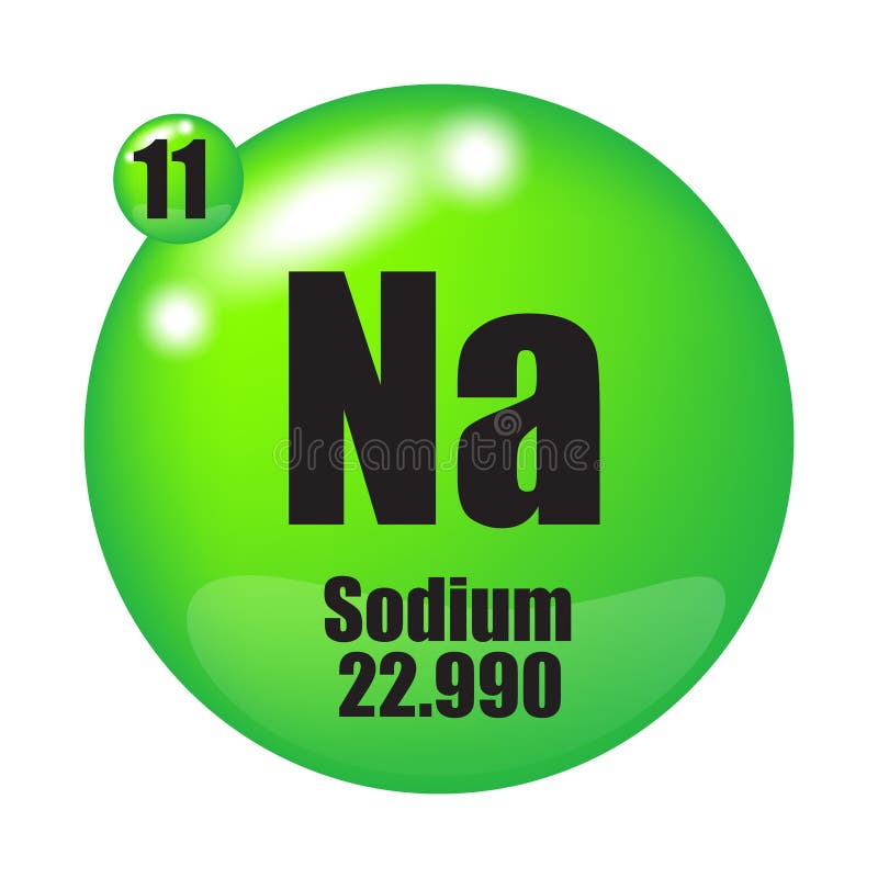 Sodium Element Icon. Atomic Number 11. Atomic Mass 22.990. Green ...
