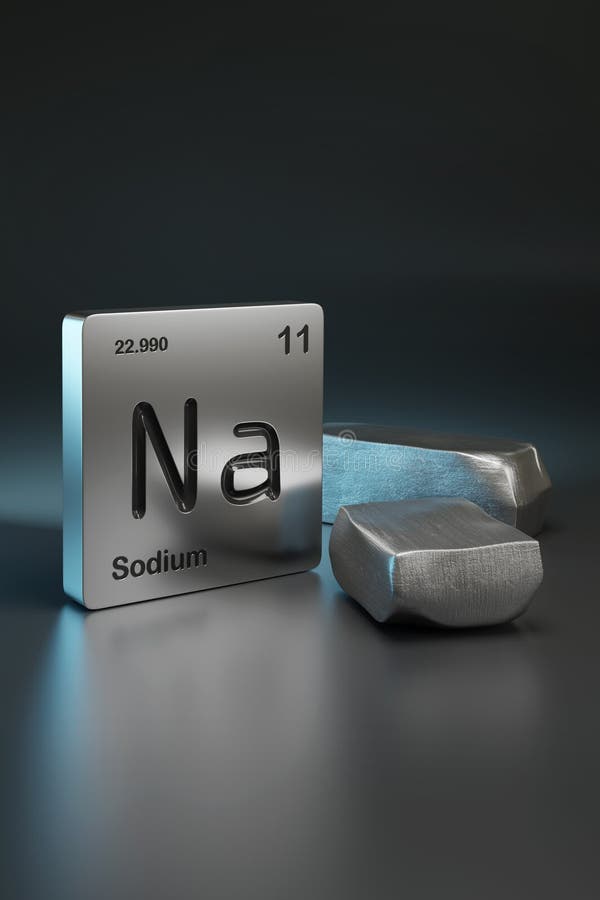 Sodium Na Element Visualized with Vibrant Blue Spheres in Educational ...