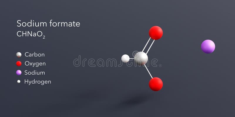 Sodium Formate Molecule, Preservative E237, Molecular Structure ...