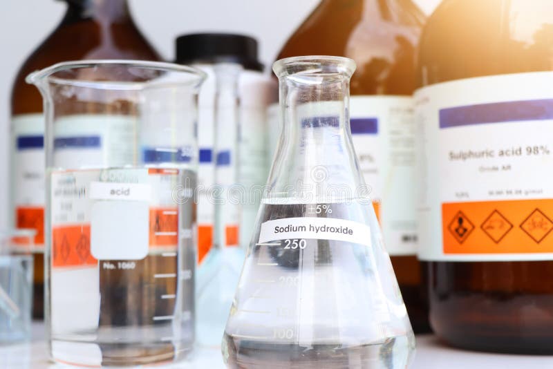 Sodium Hydroxide in Glass, Chemical in the Laboratory Stock Image ... Sodium Hydroxide in Glass, Chemical in the Laboratory Stock Image ...