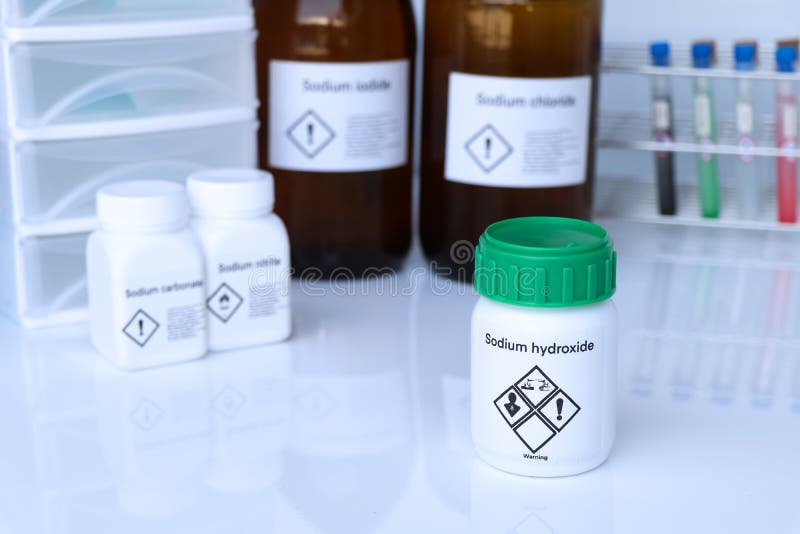 Sodium Hydroxide in Glass, Chemical in the Laboratory Stock Photo ... Sodium Hydroxide in Glass, Chemical in the Laboratory Stock Photo ...