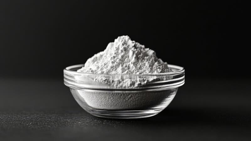 Sodium Hydroxide (NaOH) in Its White Solid Powder Form, Placed on a ...