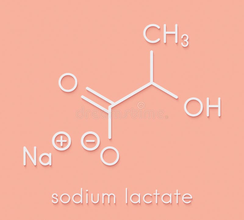 Sodium Lactate, Chemical Structure. Skeletal Formula. Stock ...