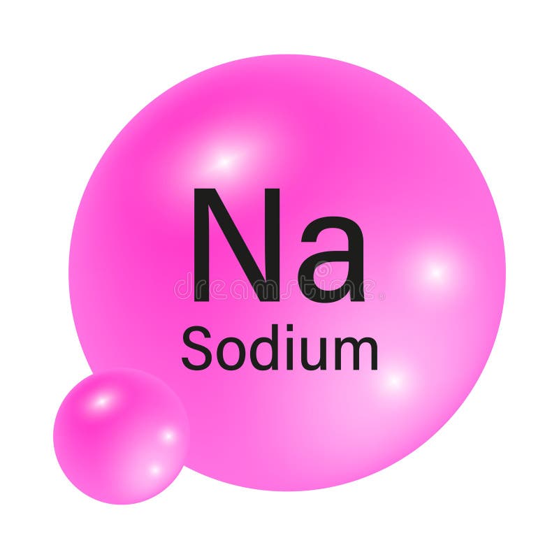 Sodium Na Icon. Pink Glossy Sphere. Chemical Element Vector. Clean ...