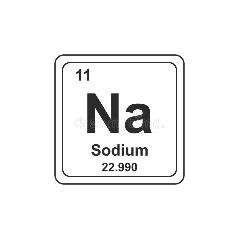 Sodium, Na, Periodic Table Element Stock Illustration - Illustration of ...