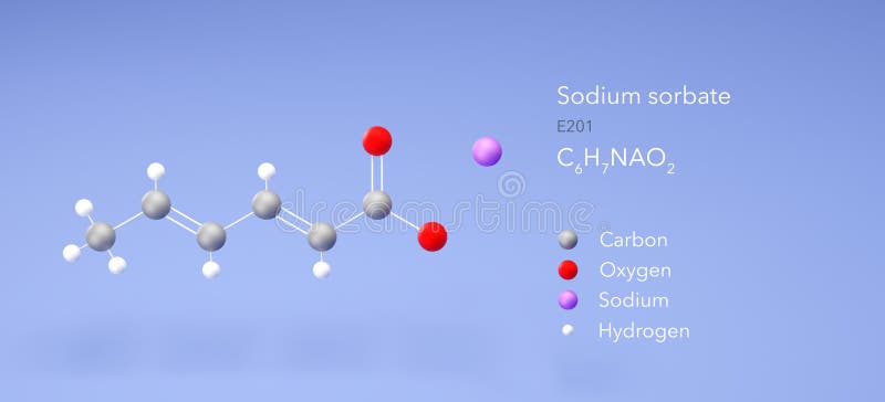 Sodium Sorbate Molecular Structure, 3d Model Molecule, Food ...