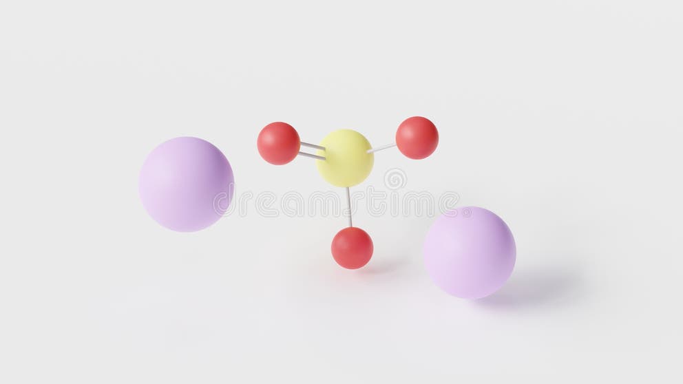 Sodium Sulfite Molecule 3d, Molecular Structure, Ball and Stick Model ...